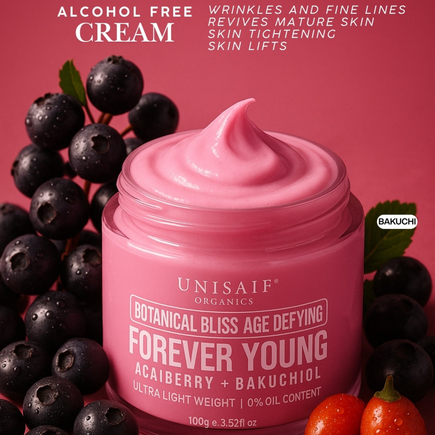 Forever Young Age Defying Acai Berry + Bakuchiol Ultra Light Weight Cr ...
